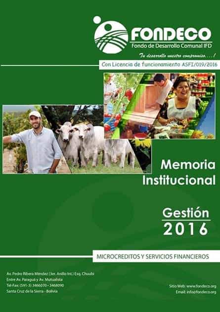 Memoria Anual 2016 - Fondeco IFD